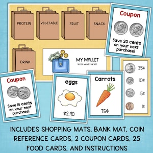Counting Money Grocery Shopping Game Classroom or Homeschool Math ...