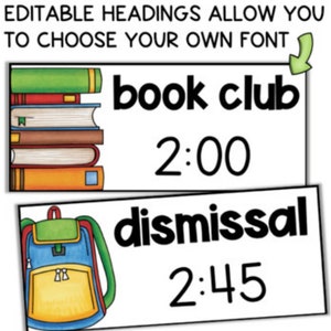 EDITABLE Classroom Daily Schedule Cards & Clocks Back to School Decor ...