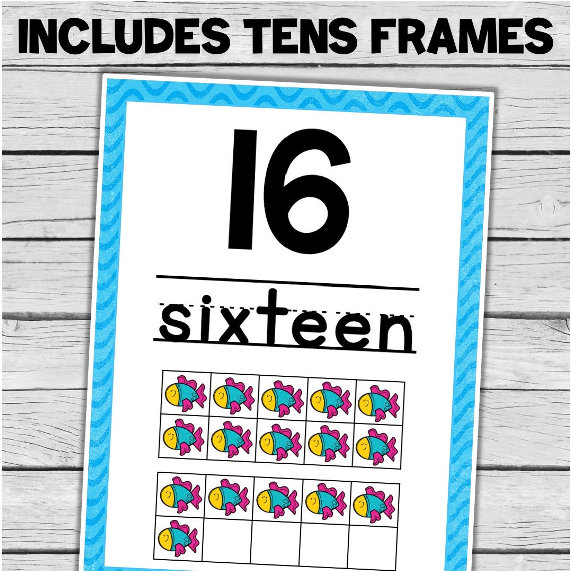 Printable UNDER the SEA Ocean Theme Number Posters 0-20 - Etsy