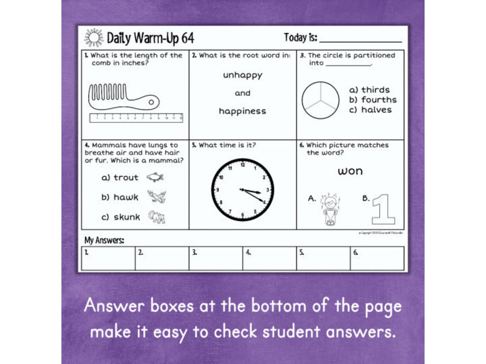 2nd Grade Reading and Math Skills Practice Printable - Etsy