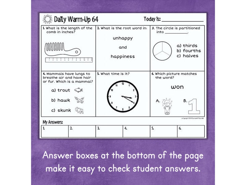 2nd Grade Reading and Math Skills Practice Printable Worksheets ...