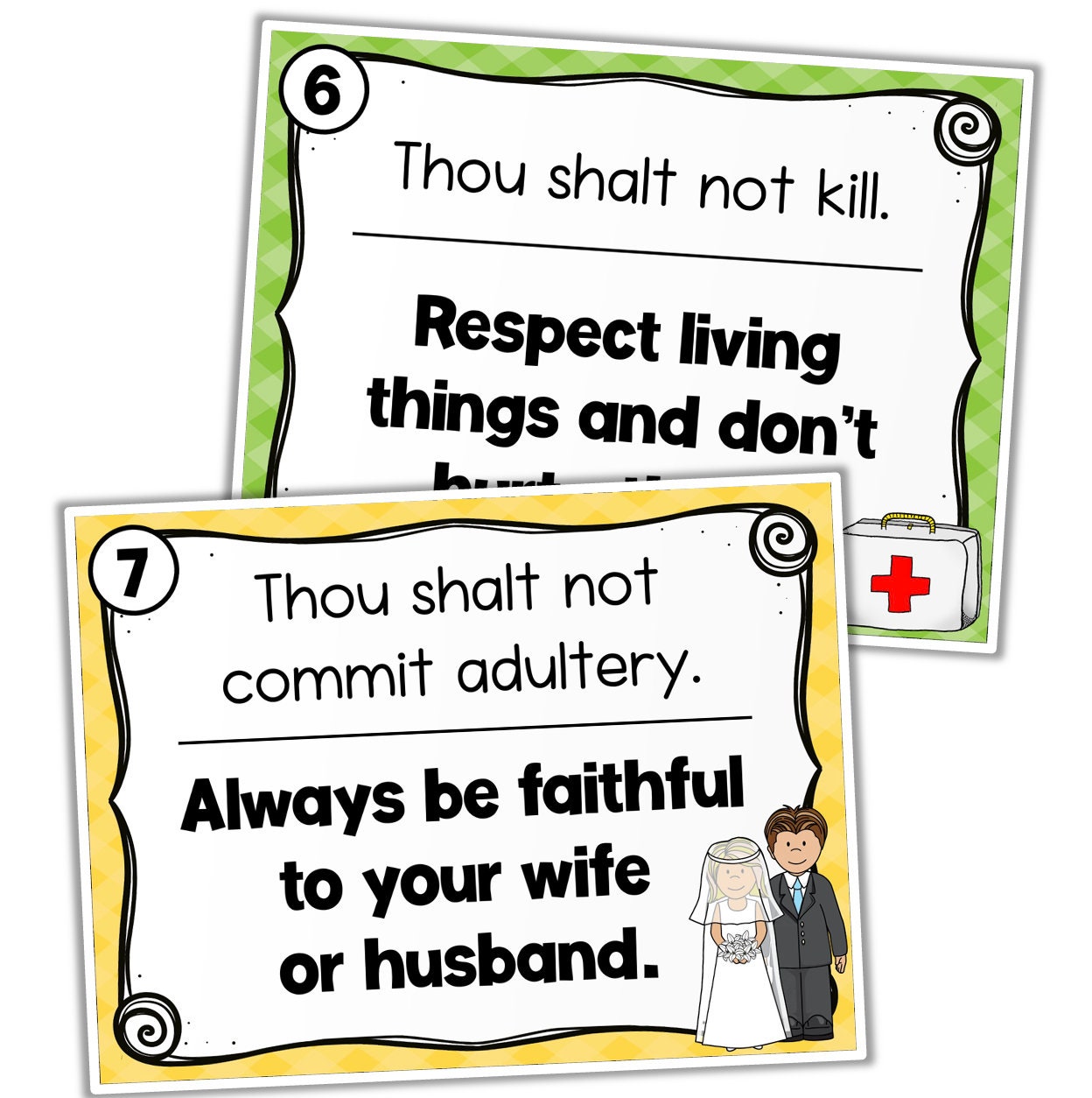 The Ten Commandments Printable Posters Christian Classroom Homeschool ...