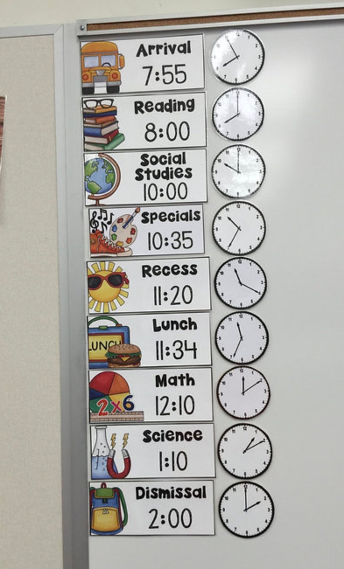 EDITABLE Classroom Daily Schedule Cards & Clocks Back to - Etsy Canada
