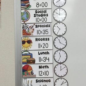 EDITABLE Classroom Daily Schedule Cards & Clocks Back to School Decor ...