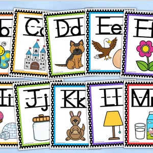 Printable ABC Alphabet Posters Letters A to Z Brights on Polka Dots ...