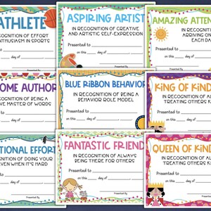 School Award Certificates End of the Year Classroom Awards for Kids ...