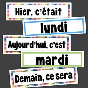 Les Jours De La Semaine FRENCH Days of the Week Posters and Worksheets ...