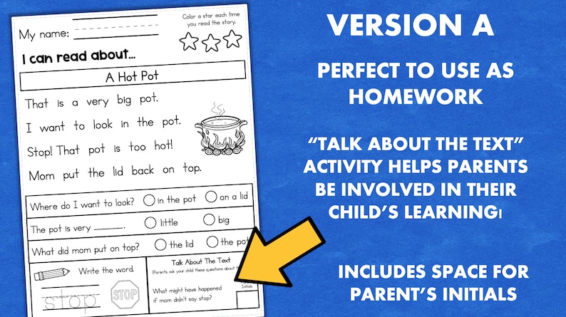 Kindergarten at Home Reading Worksheets Comprehension - Etsy