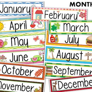 Classroom Calendar Kit Months Days Seasons Weather Date Cards Fits ...