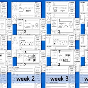 Kindergarten Daily Practice Worksheets FULL YEAR Spiral Review Phonics ...