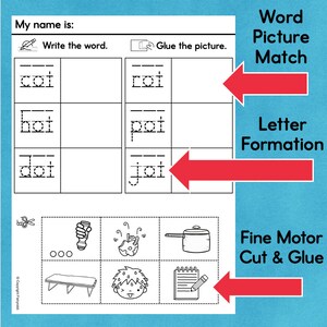 Kindergarten Learn to Read Worksheets CVC Word Families Phonics ...