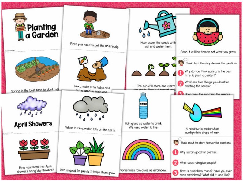 SPRING Printable Books for Beginning Readers Sight Words Decodable Text ...