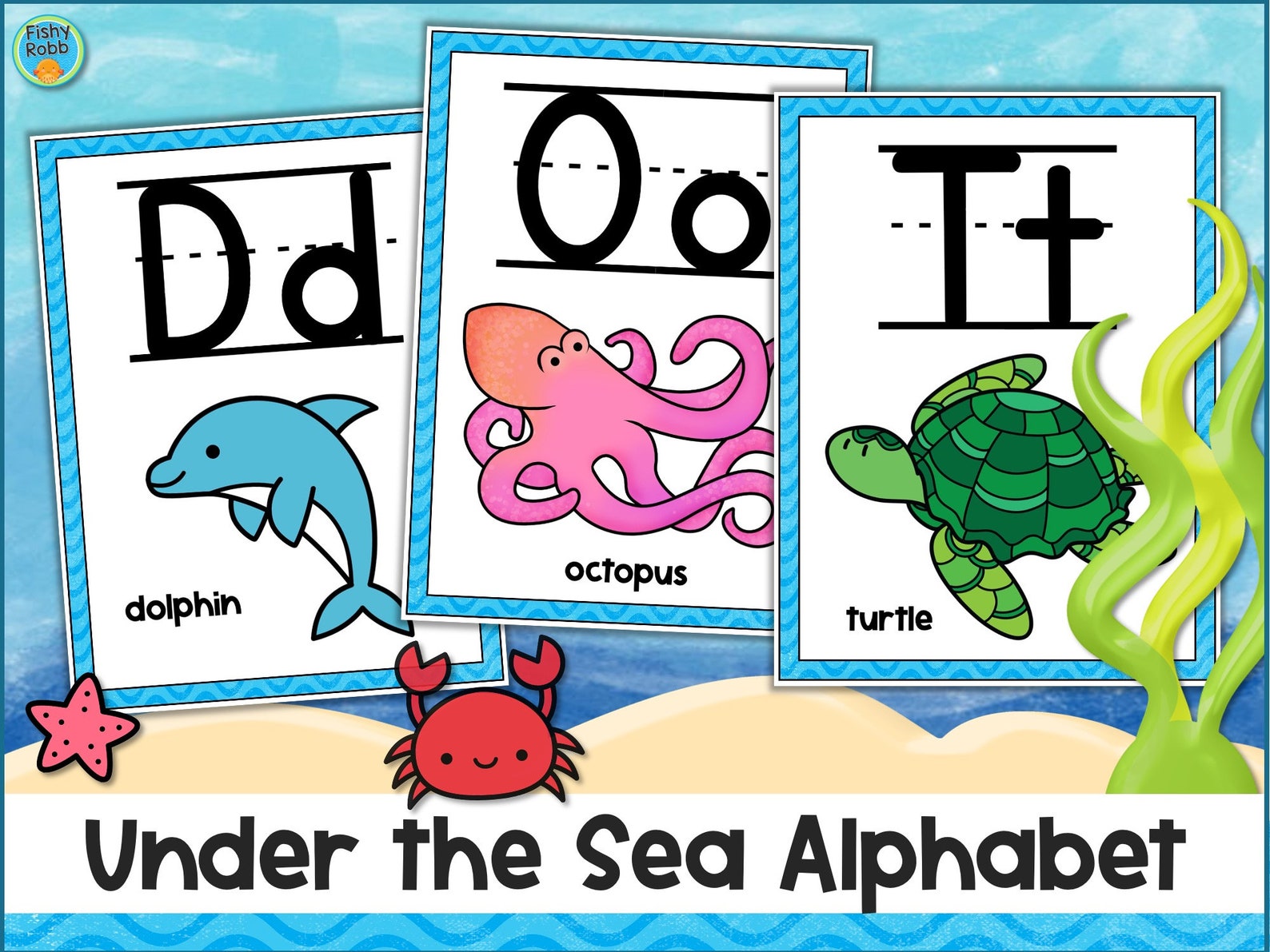 Printable UNDER the SEA Ocean Theme ABC Alphabet Posters - Etsy