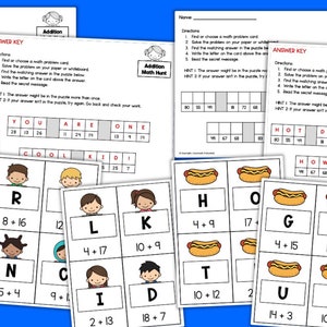 1st Grade Math Activities BUNDLE Addition Subtraction Telling Time ...