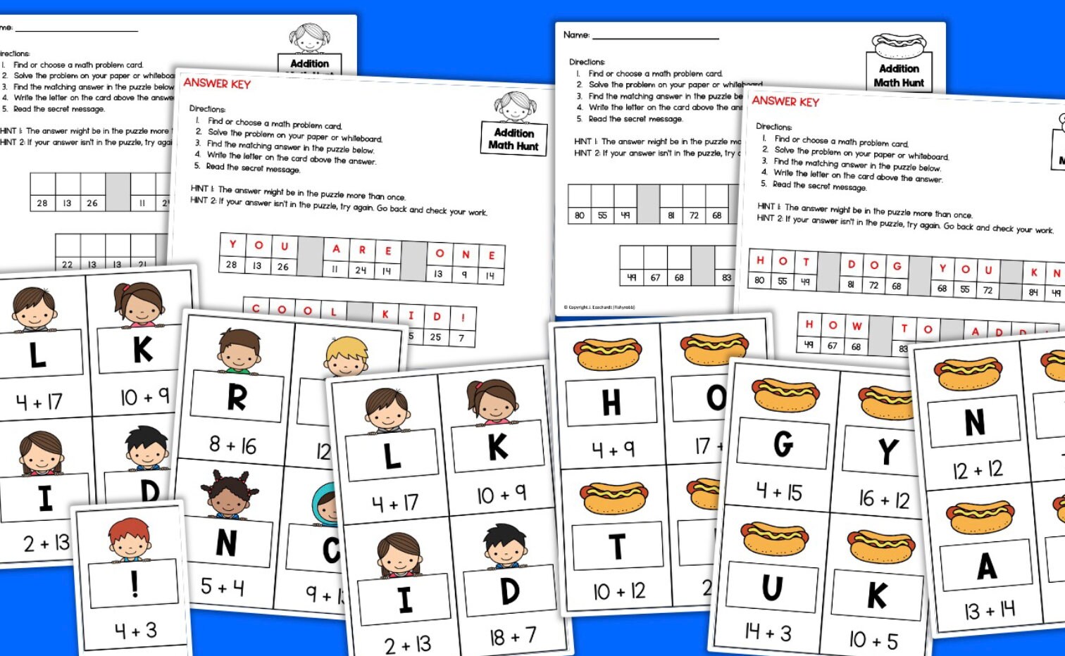 1st Grade Math Activities BUNDLE Addition Subtraction Telling Time ...