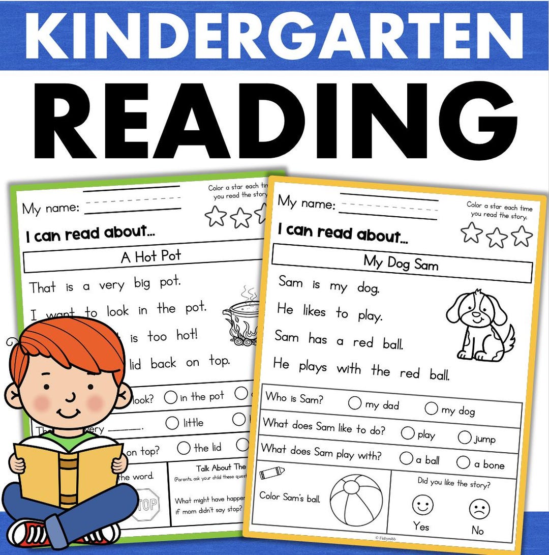 Kindergarten at Home Reading Worksheets - Comprehension Passages ...