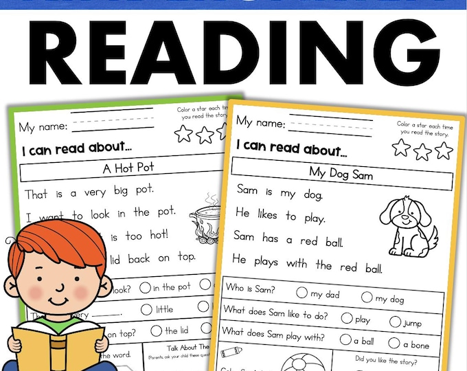 Kindergarten Reading Comprehension Homeschool Printable Fluency ...