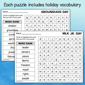 Easy Word Searches for Kids Holidays and Seasons 30 Printable ...