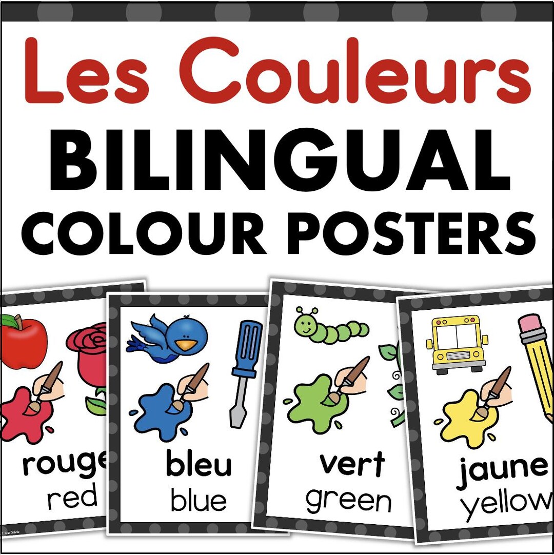 Les Couleurs FRENCH Color Posters Bilingual French Classroom Decor - Etsy