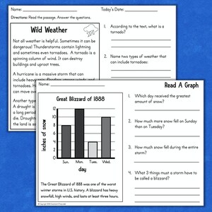 Weather and Seasons Science Reading Worksheets 2nd 3rd Grade Homeschool ...