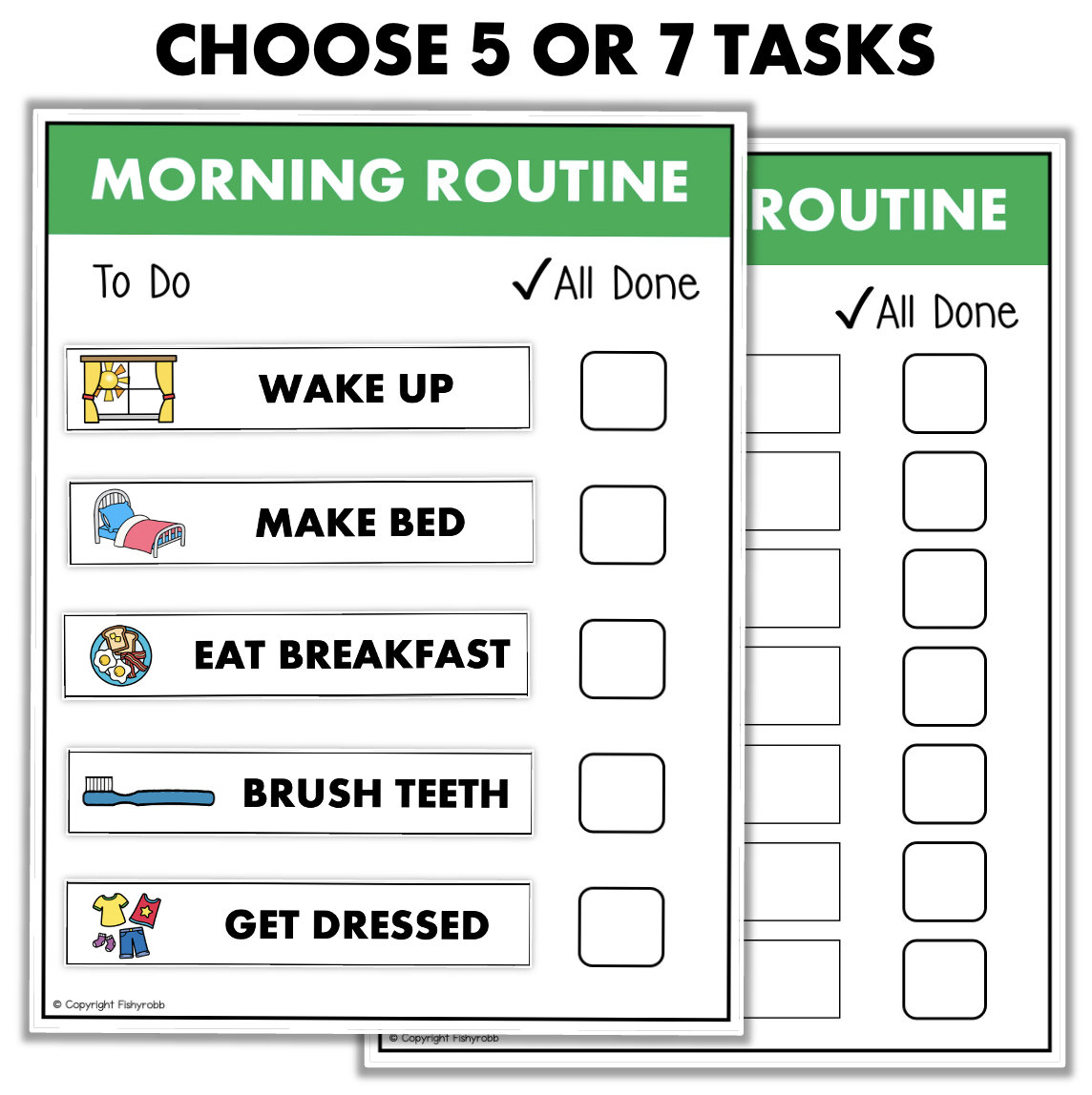 Daily Routines Checklist Chart Printable Morning and Bedtime Visual ...