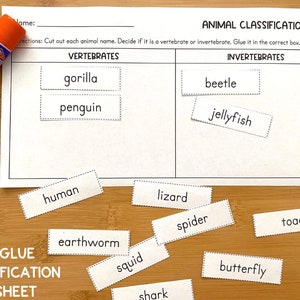 Vertebrates and Invertebrates Animal Classification Science Activities ...