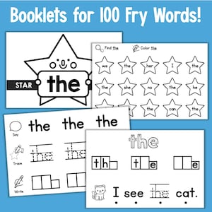Printable Sight Word Books for 100 High Frequency Words Kindergarten ...