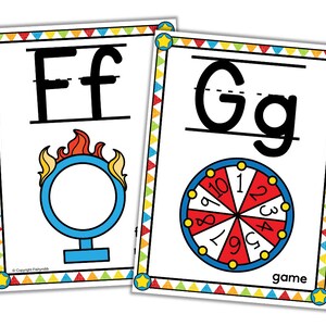 Printable Circus Theme ABC Alphabet Posters Letters A to Z Classroom ...