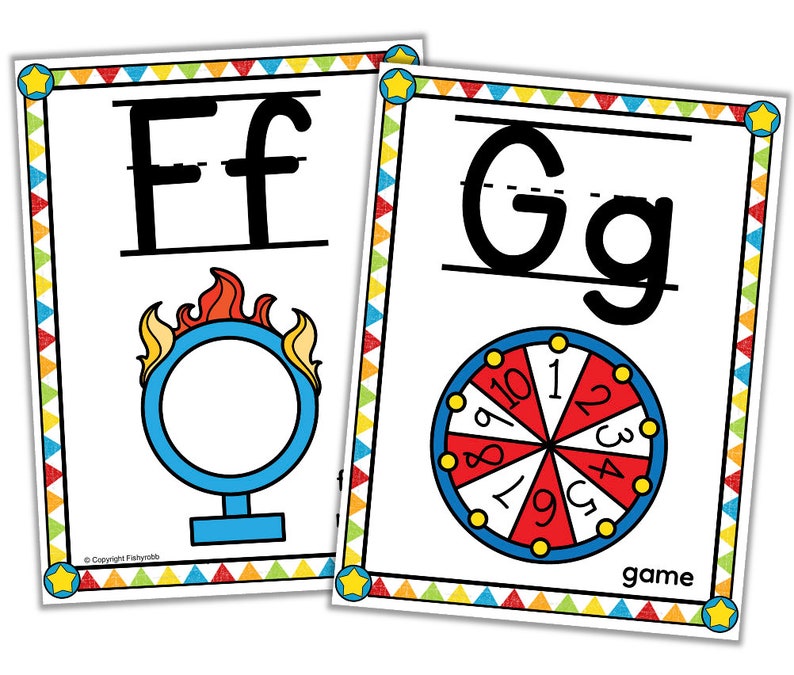 Printable Circus Theme ABC Alphabet Posters Letters A to Z Classroom ...