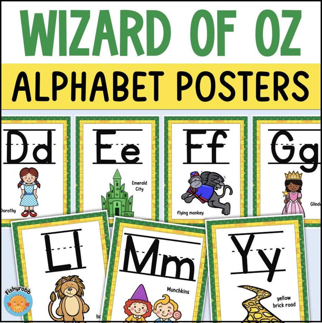 Printable Wizard of Oz Theme Alphabet Posters Letters A to Z Classroom ...