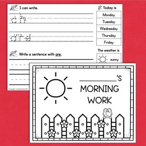 Kindergarten Daily Reading and Math Practice Worksheets - Sight Words ...