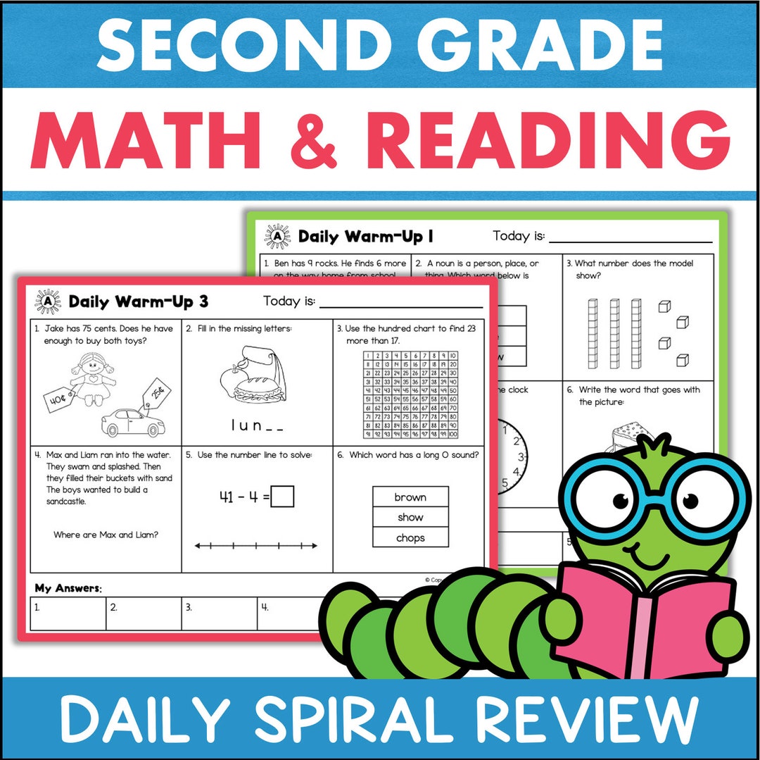 2nd Grade Reading and Math Skills Practice Printable Worksheets ...