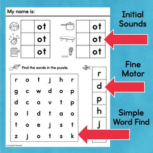 Kindergarten Learn to Read Worksheets CVC Word Families Phonics ...
