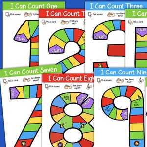 Learning Numbers Printable Games and Worksheets Prek Kindergarten Math ...