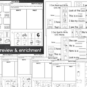 Learn to Read & Write CVC Words Short Vowels Worksheets Activities ...