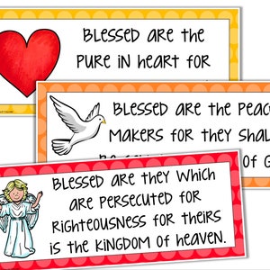 The Beatitudes Bulletin Board Set Posters & Worksheets Christian ...