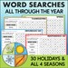 Easy Word Searches for Kids Holidays and Seasons 30 Printable ...