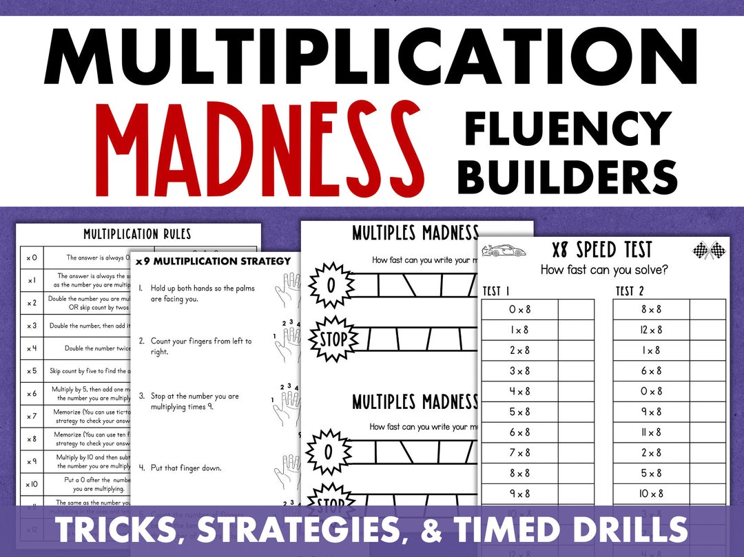Multiplication Worksheets Fact Fluency Practice Timed Drills - Etsy