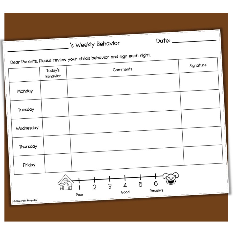 Dog Puppy Theme Behavior Clip Chart Kindergarten First Second Grade for ...