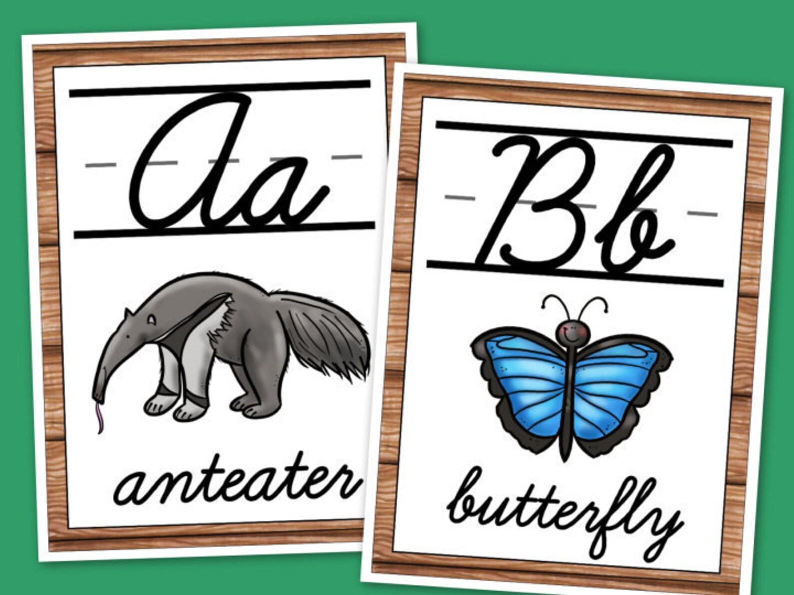 Printable Wild Animals Cursive Alphabet Posters & Handwriting - Etsy