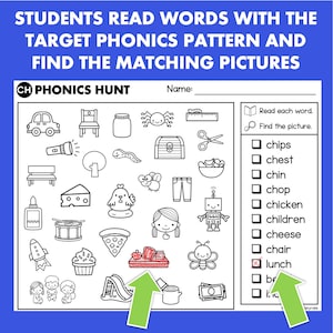 Phonics Read and Find Picture Hunt Worksheets 1st Grade 2nd Grade ...