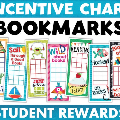 Reading Incentive Chart Bookmarks for Kids Classroom - Etsy
