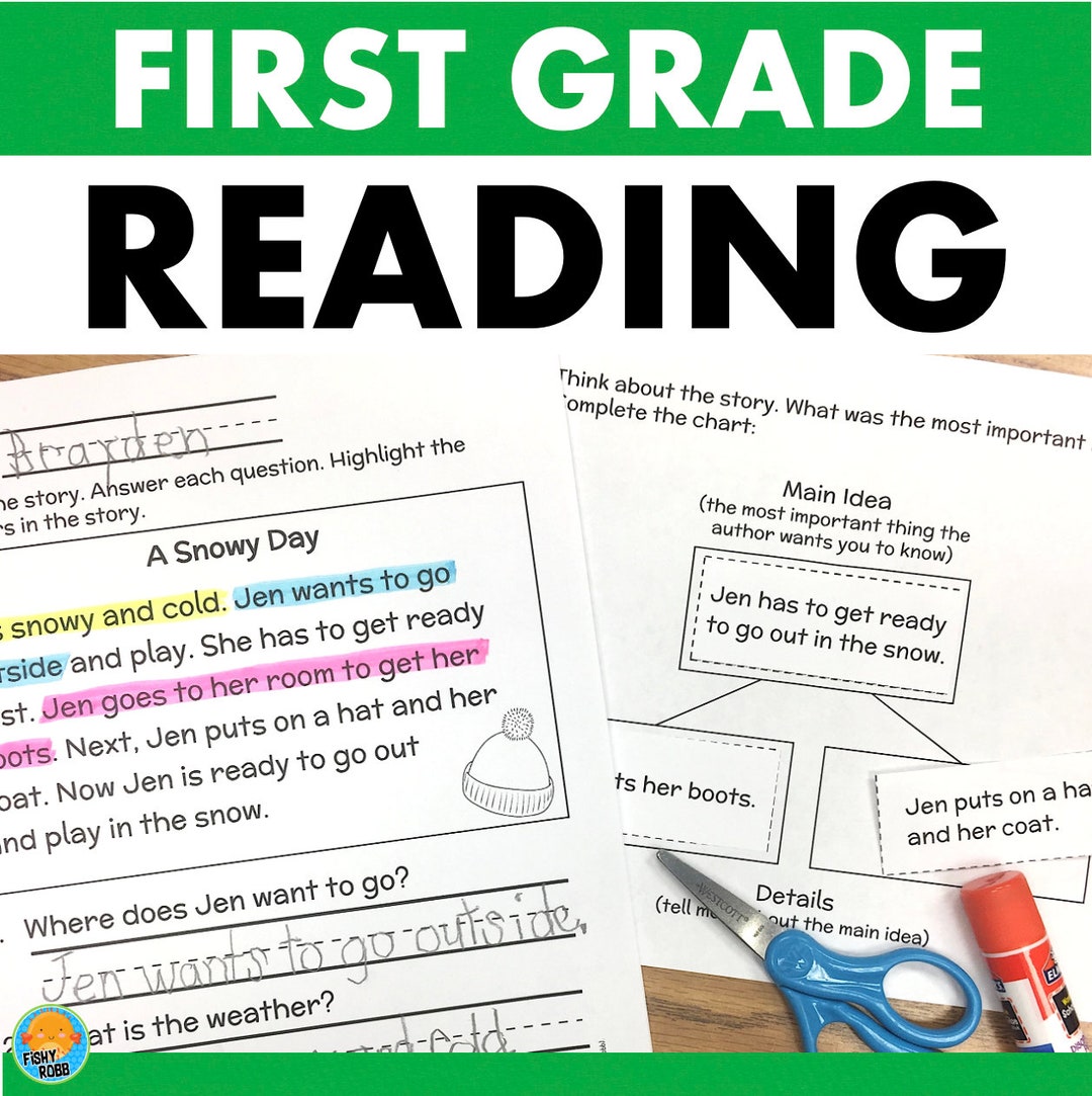 1st Grade Reading Comprehension Cut & Paste Worksheets Decodable ...