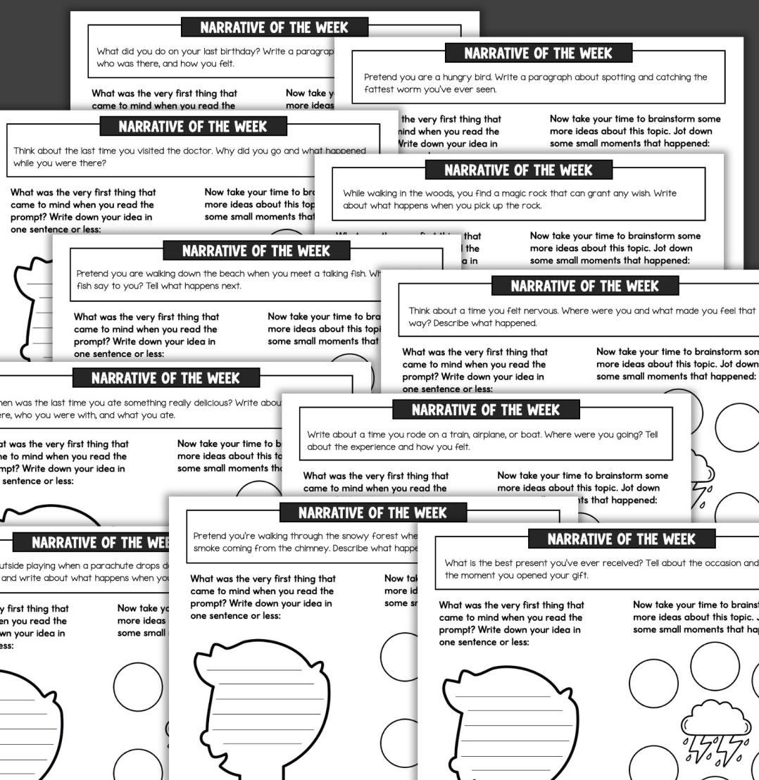 Paragraph Writing Practice 3rd 4th 5th Grade Opinion Narrative ...