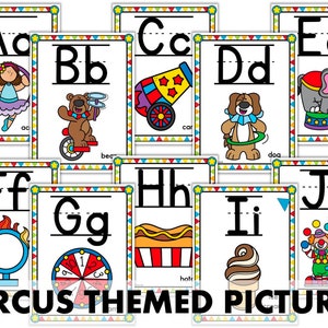 Printable Circus Theme ABC Alphabet Posters Letters A to Z Classroom ...