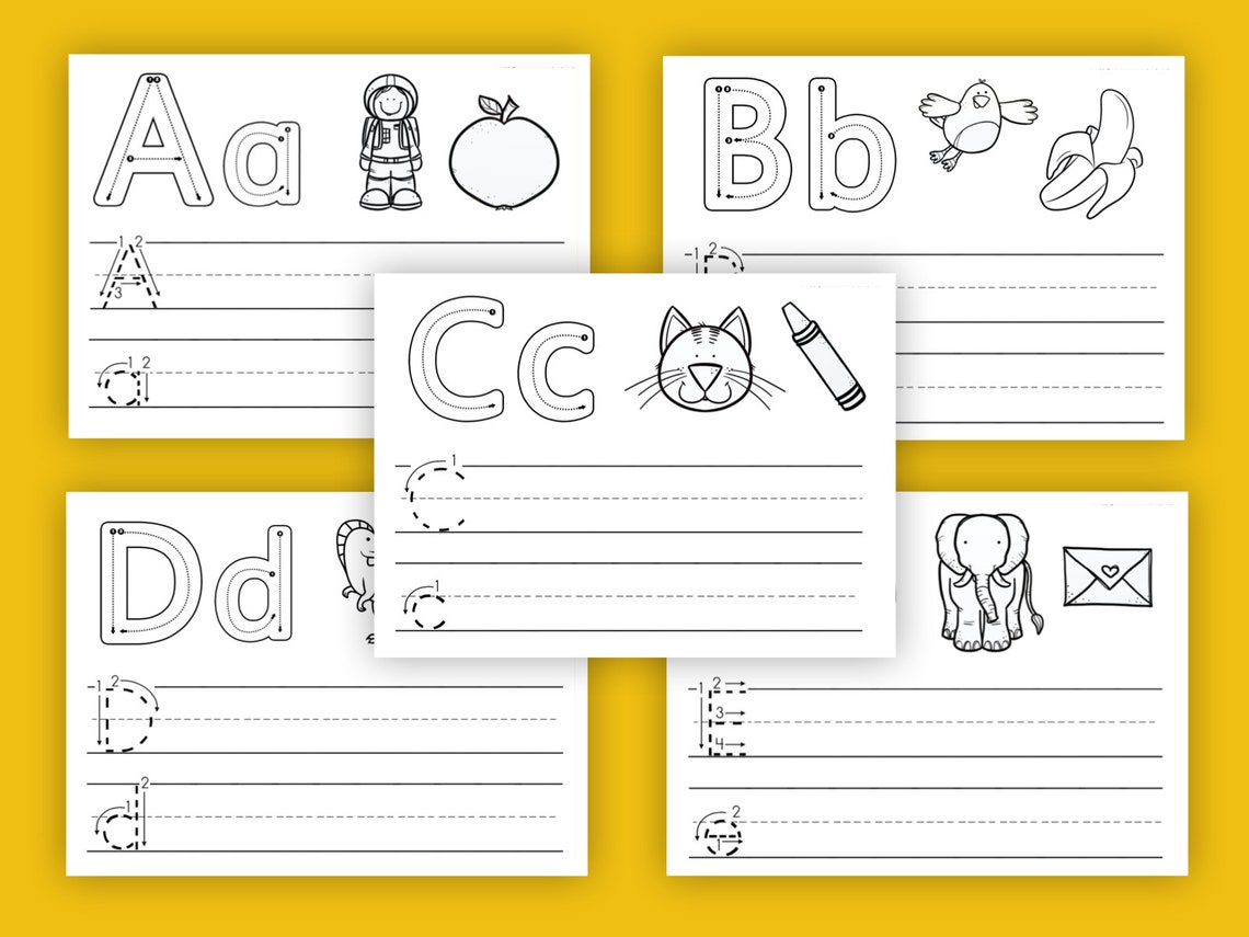 ABC Alphabet Letter Formation Worksheets Handwriting Tracing - Etsy
