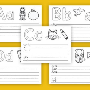 ABC Alphabet Letter Formation Worksheets Handwriting Tracing Learn to ...