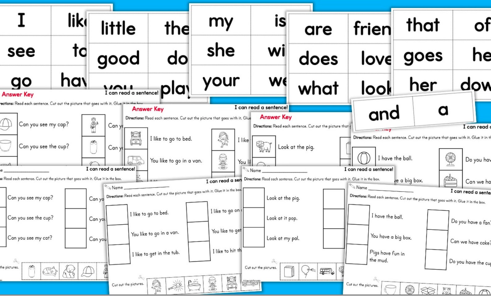 Kindergarten Learn to Read Sight Words Decodable Sentences - Etsy