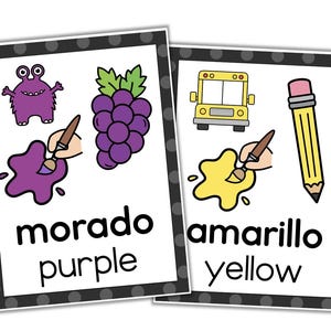 Los Colores SPANISH Color Posters Bilingual Spanish Classroom Decor - Etsy