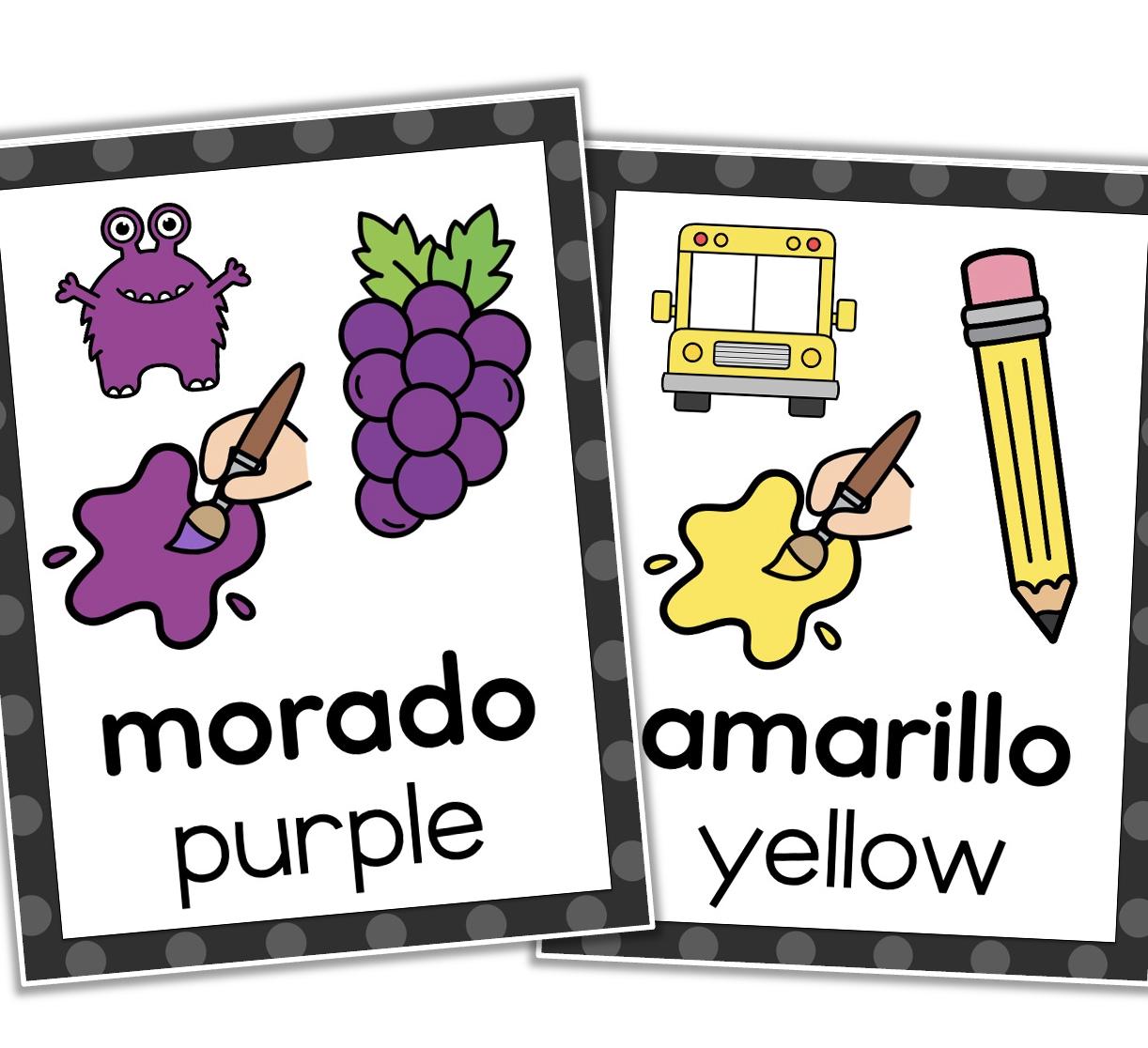 Los Colores SPANISH Color Posters Bilingual Spanish Classroom Decor - Etsy